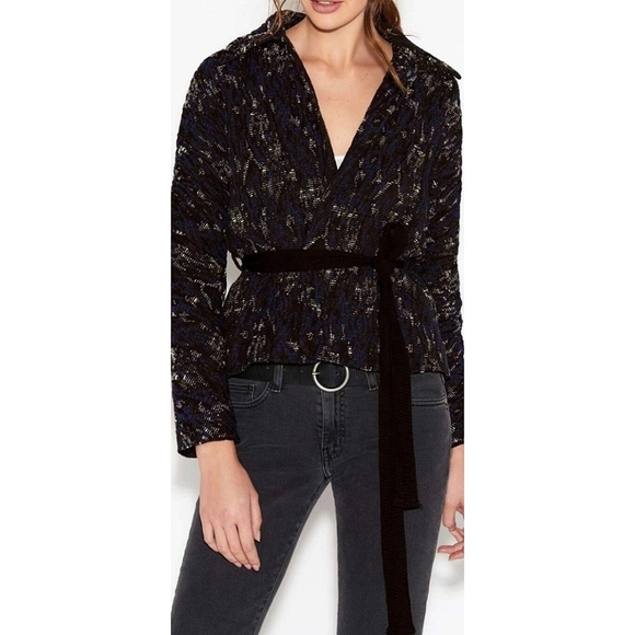 ba&sh | Jackets & Coats | Bash Elly Jacket Belted Tweed Open Blazer ...